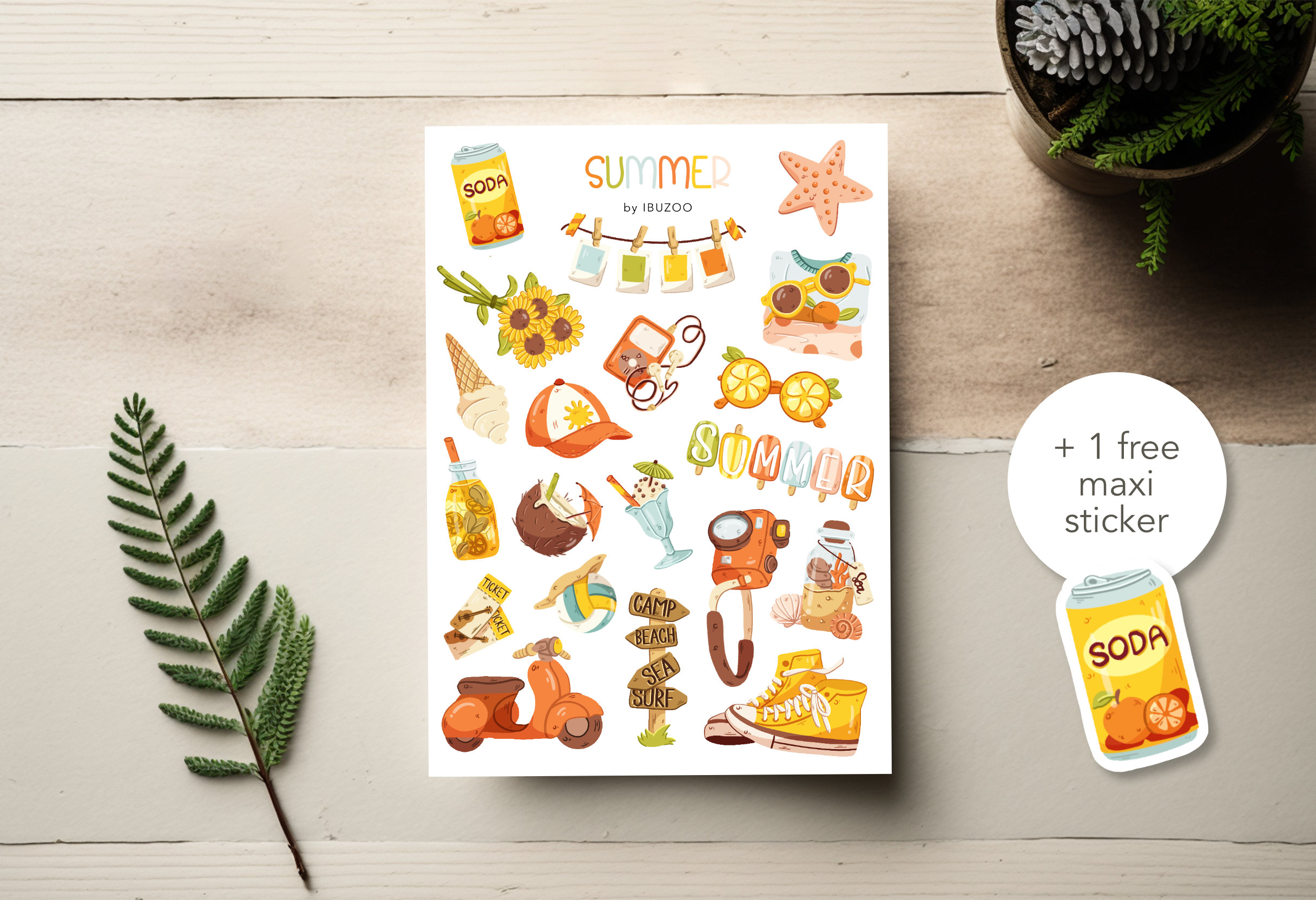 Sticker Sheet Summer Bullet Journal Stickers Scrapbook - Etsy