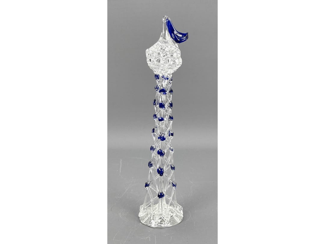 Vintage HANDMADE Blackpool Tower / Eiffel Tower 'spun' GLASS SCULPTURE ...