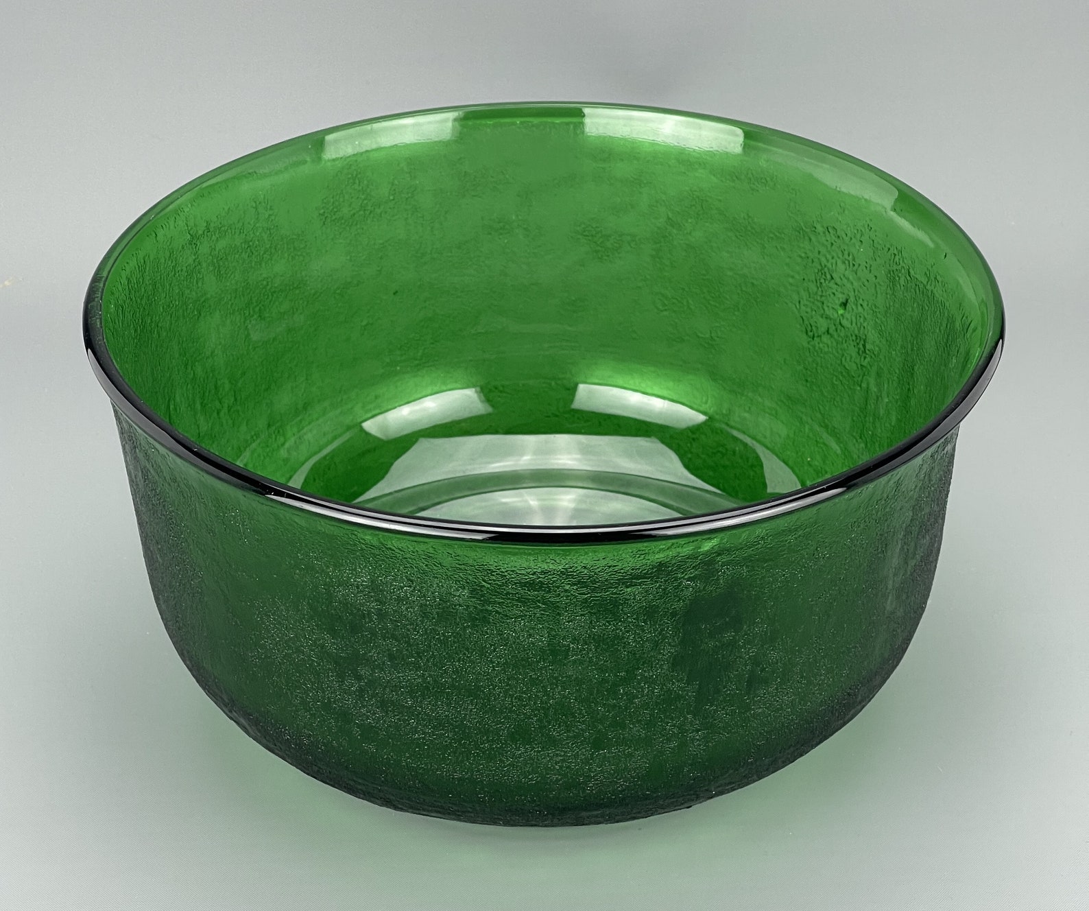 Vintage French ARCOROC SIERRA Large Textured Glass Bowl 22.5cm X 12cm 1 ...