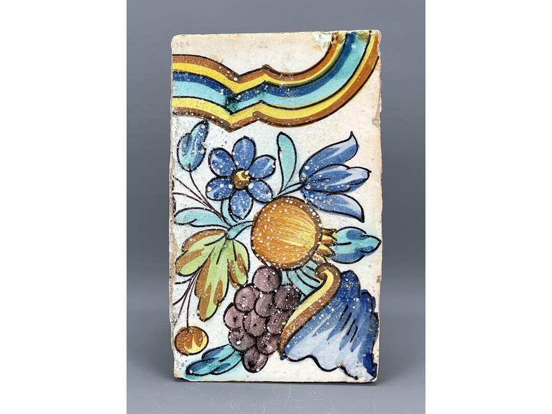 17th Century VALENCIAN SPANISH TILE - 21.5cm X 13cm X 3cm - 888gram ...