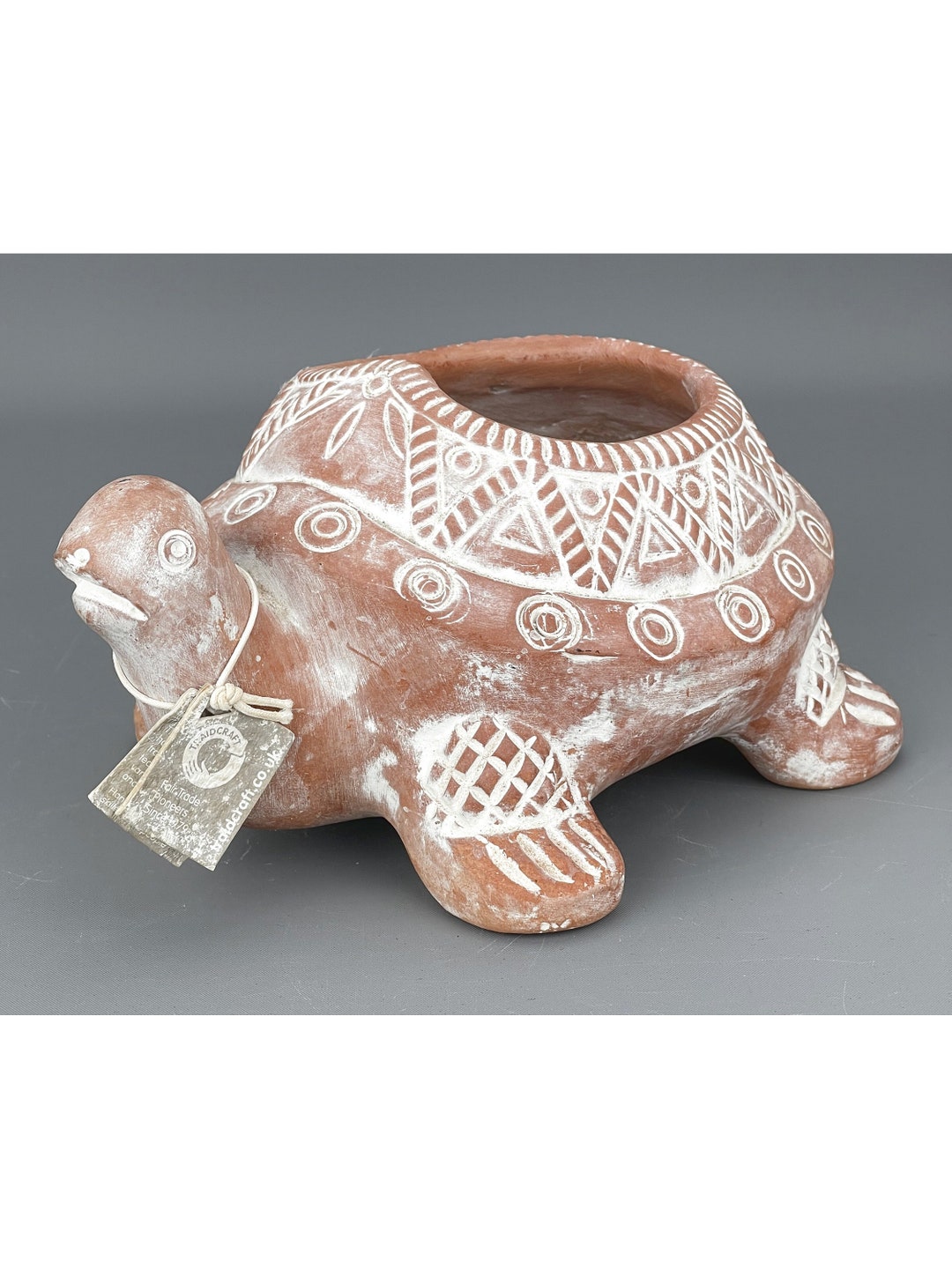 Traidcraft HANDMADE Terracotta TORTOISE PLANTER - 20cm X 14cm X 10cm ...