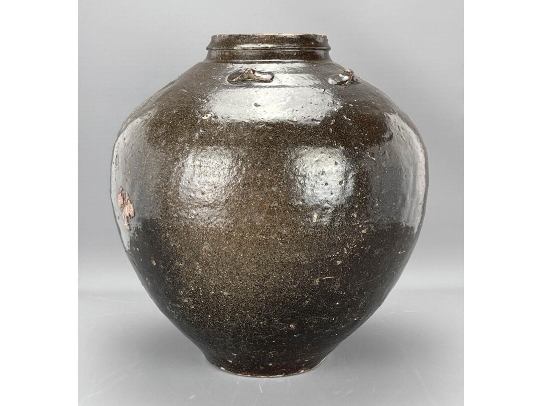 18th Century CHINESE Large 'martaban' Stoneware STORAGE JAR - 28cm X ...