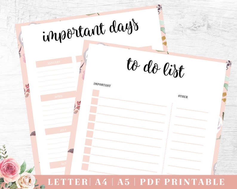 Productivity Planner Printable | Daily Weekly Monthly Tracker | Digital ...