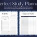 Study Planner Printable Blue & White Assignment Tracker - Etsy