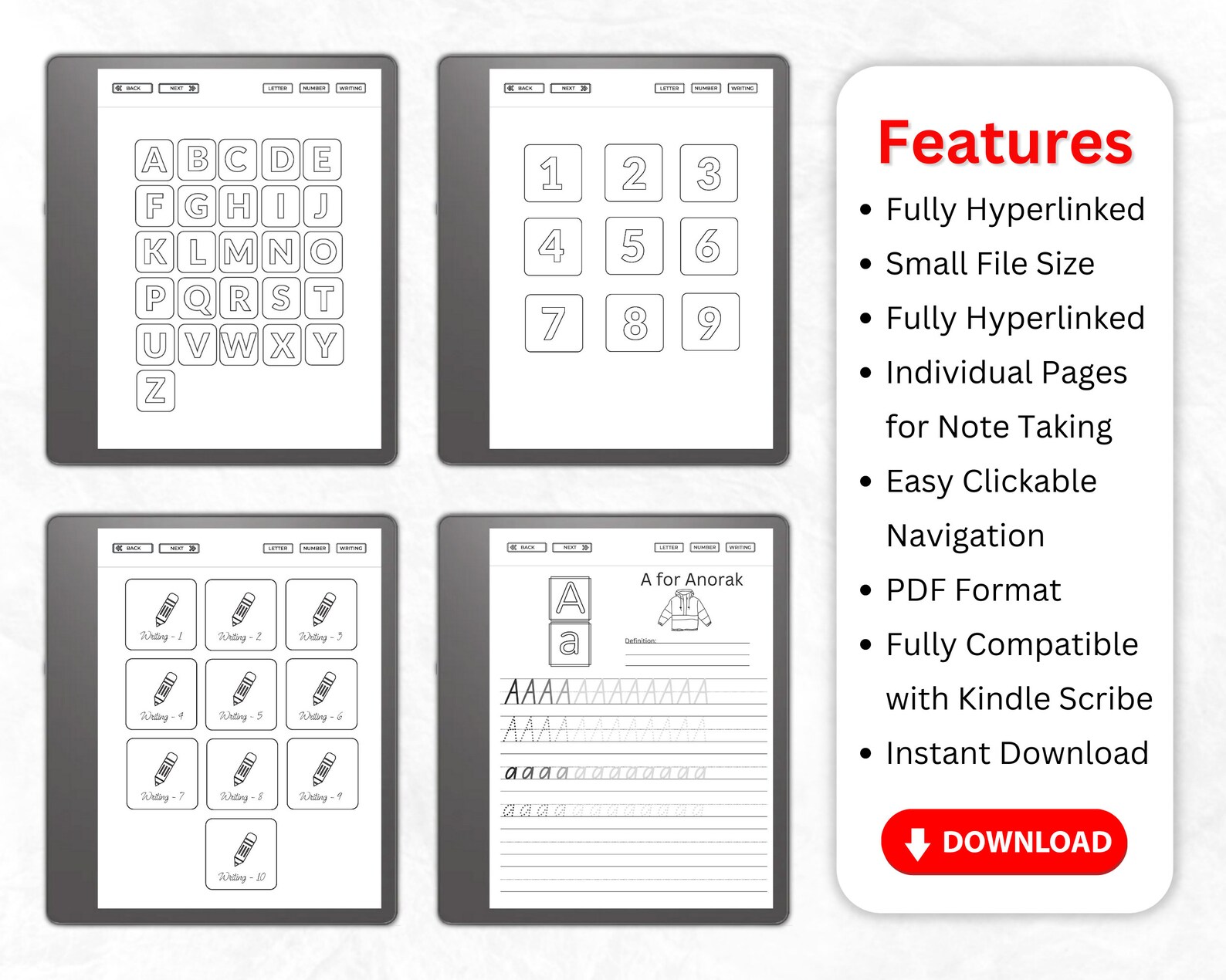 Handwriting Practice Worksheets for Kindle Scribe Kindle Scribe Template Neat Handwriting ...