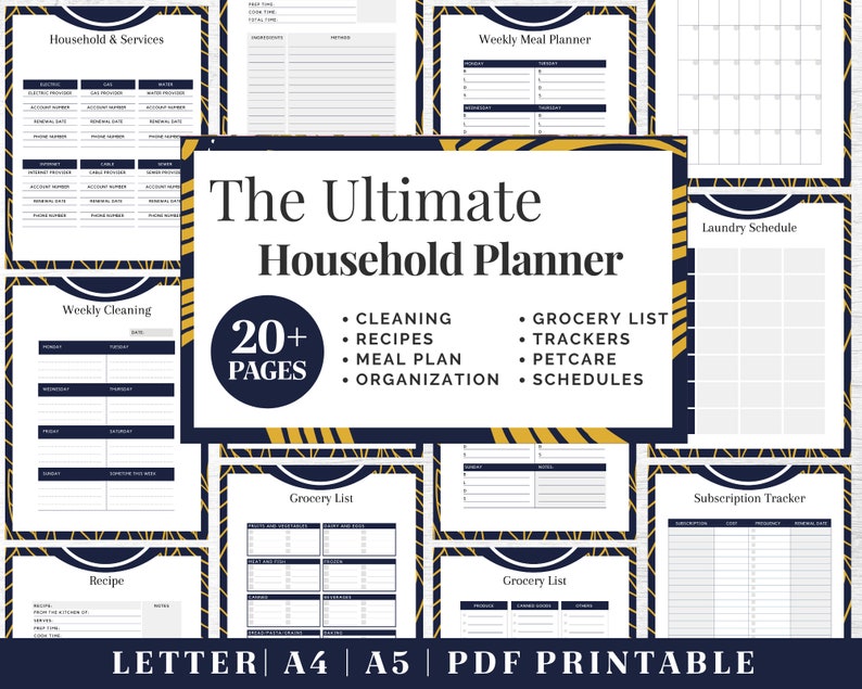 Household Planner Printable | Life Organizer Binder | Digital Download ...