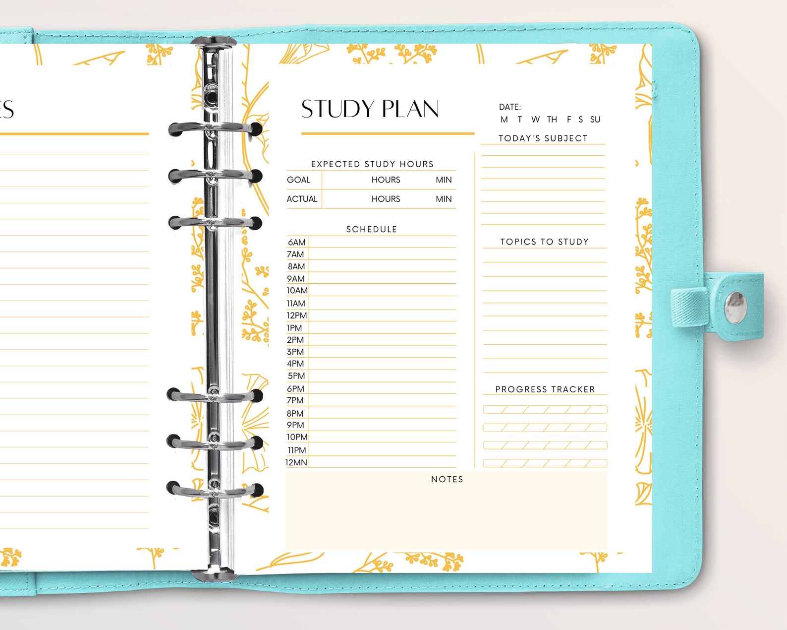 Study Planner Printable | Gold Assignment Tracker | Digital Download ...