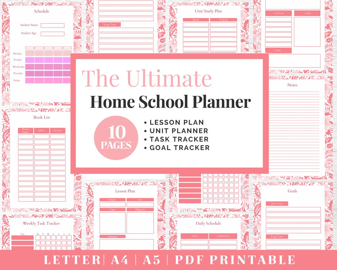 Printable Home School Planner | Homeschool Schedule | Printable Lesson ...