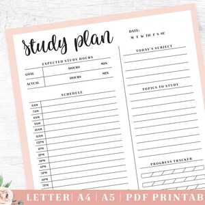 Study Planner Printable | Pink Floral Assignment Tracker | Digital ...