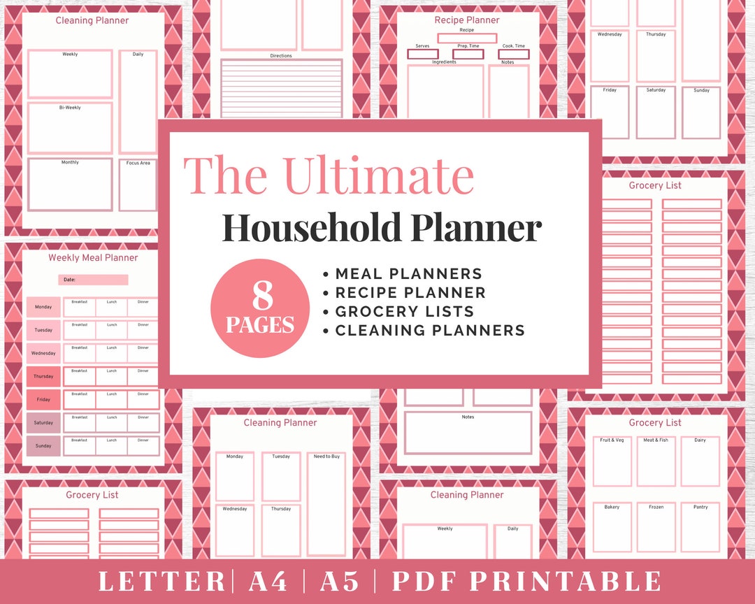 Printable Household Planner | Home Planner | to Do List Planner ...