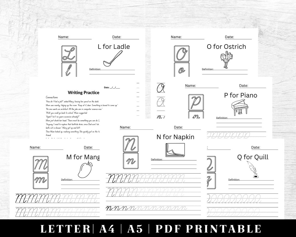 Cursive Handwriting Practice Worksheets Printable Neat Handwriting ...