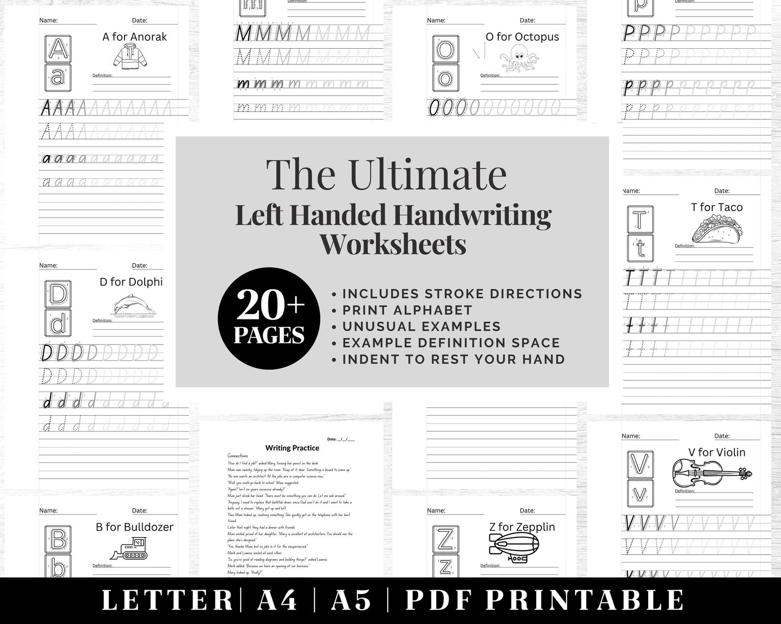Handwriting Practice Worksheets Printable Neat Handwriting Workbook ...