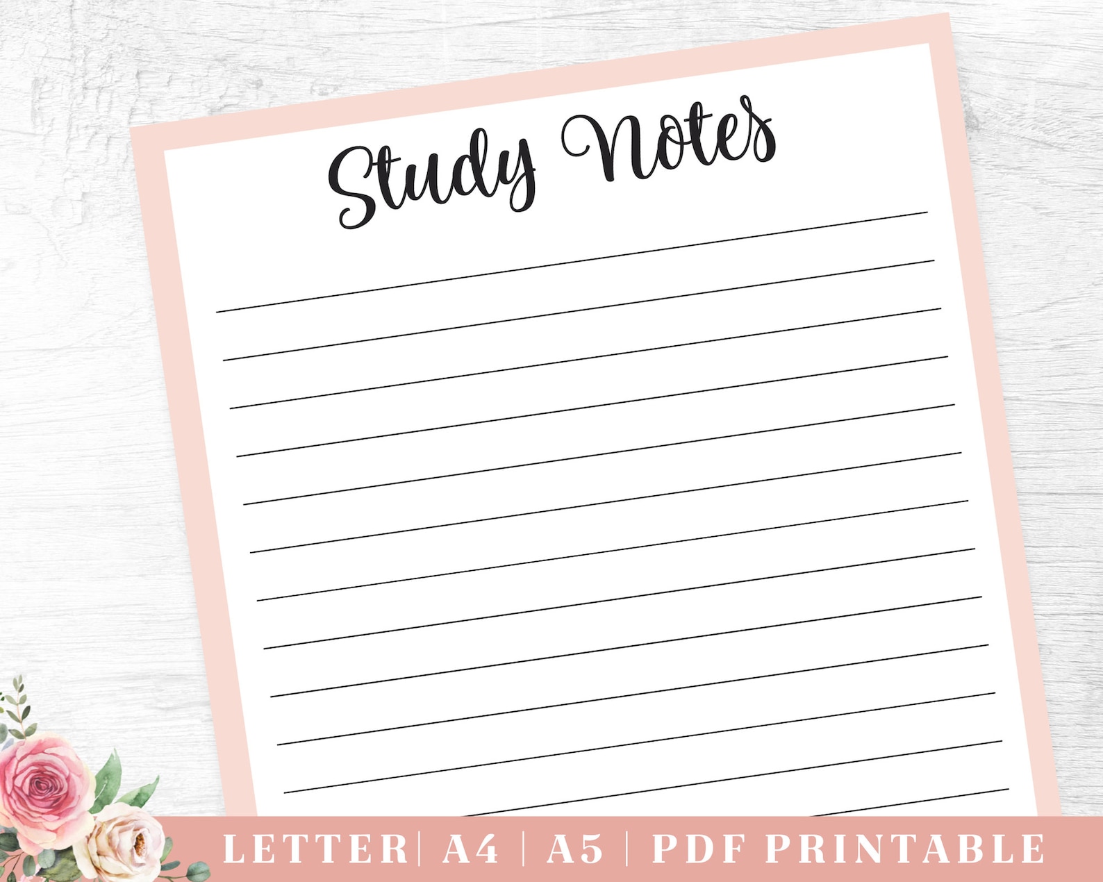 Study Planner Printable | Pink Floral Assignment Tracker | Digital ...