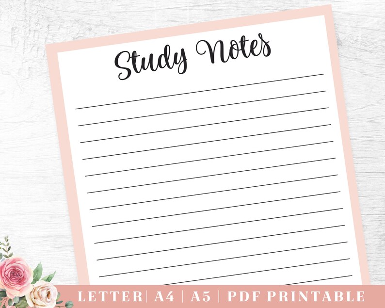 Study Planner Printable Pink Floral Assignment Tracker Digital Download ...