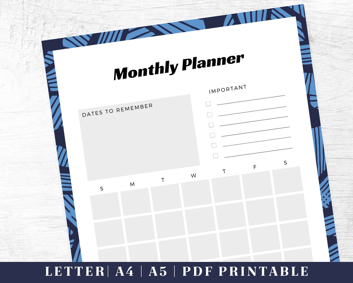 Productivity Planner Printable Daily Weekly Monthly Tracker - Etsy