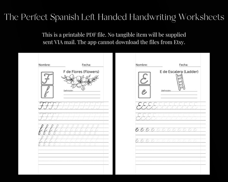 Spanish Cursive Handwriting Practice Worksheets Printable Neat ...