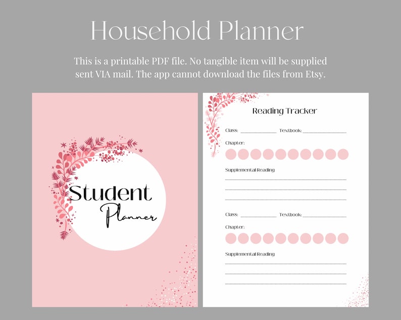 Printable Student Planner School Planner Undated Weekly | Etsy