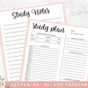 Study Planner Printable | Pink Floral Assignment Tracker | Digital ...