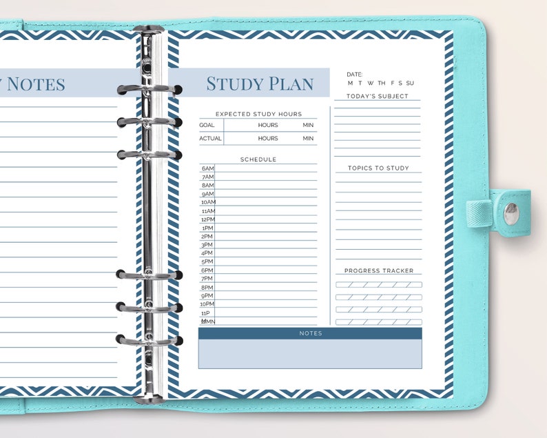 Study Planner Printable | Blue Assignment Tracker | Digital Download ...