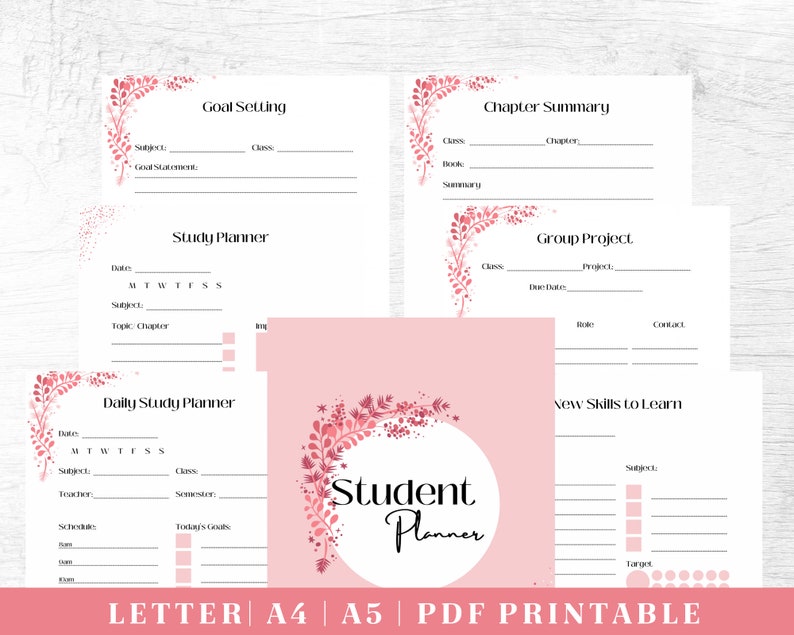 Printable Student Planner School Planner Undated Weekly | Etsy