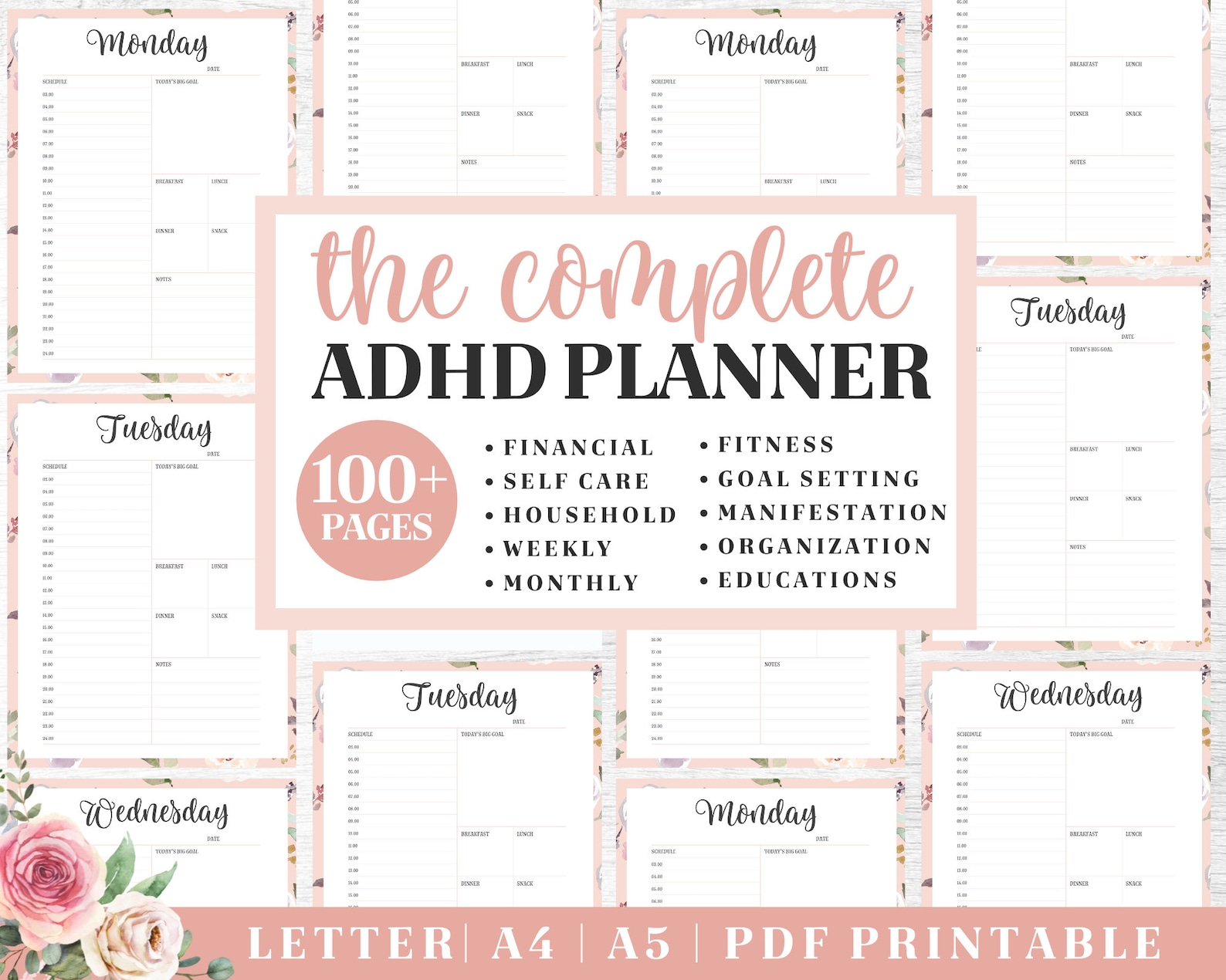 ADHD Planner Bundle Adult ADHD Organization Complete Life - Etsy