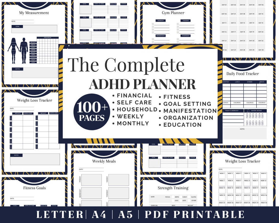 ADHD Planner Bundle Adult ADHD Organization Complete Life - Etsy