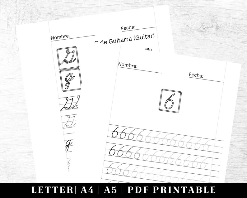 Spanish Cursive Handwriting Practice Worksheets Printable Neat ...