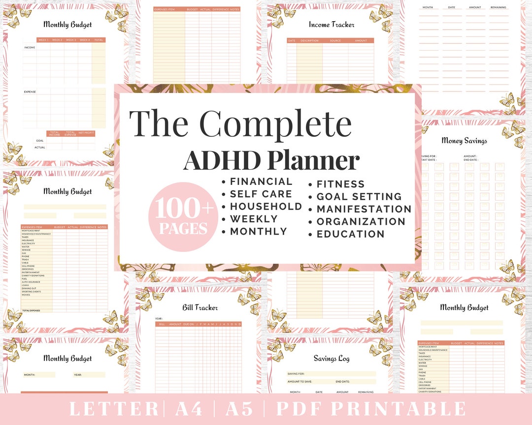 ADHD Planner Bundle | Adult ADHD Organization | Complete Life Planning ...