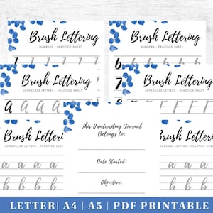 Learn Modern Calligraphy | Printable Hand Lettering Worksheet | Brush ...