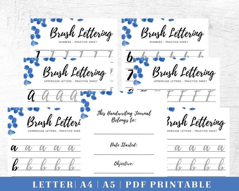 Learn Modern Calligraphy | Printable Hand Lettering Worksheet | Brush ...
