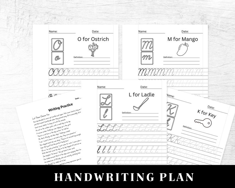 Cursive Handwriting Practice Worksheets Printable Neat - Etsy