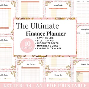 Finance Planner Printable | Pink & Gold Budget Tracker | Digital ...