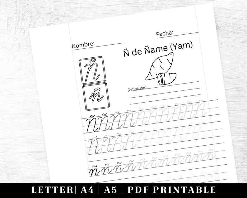 Spanish Cursive Handwriting Practice Worksheets Printable Neat ...