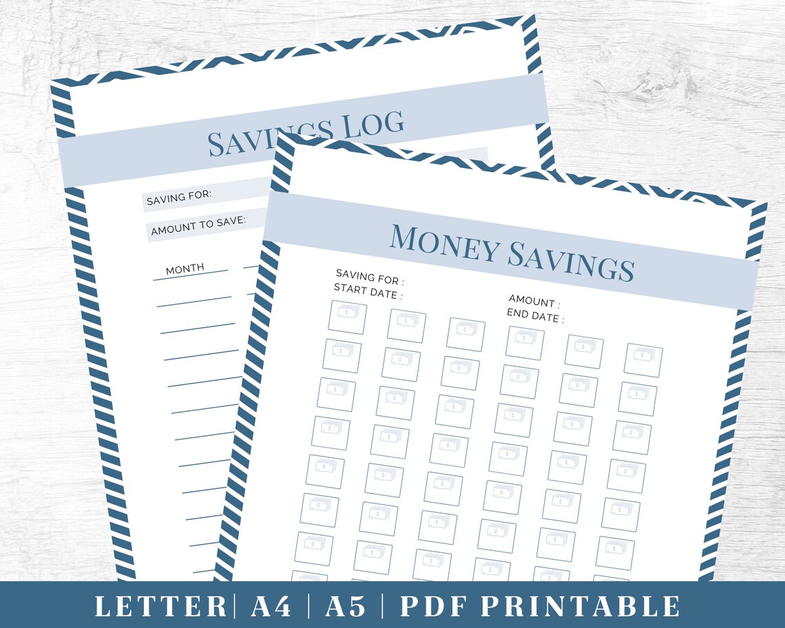 Finance Planner Printable | Blue Budget Tracker | Digital Download ...