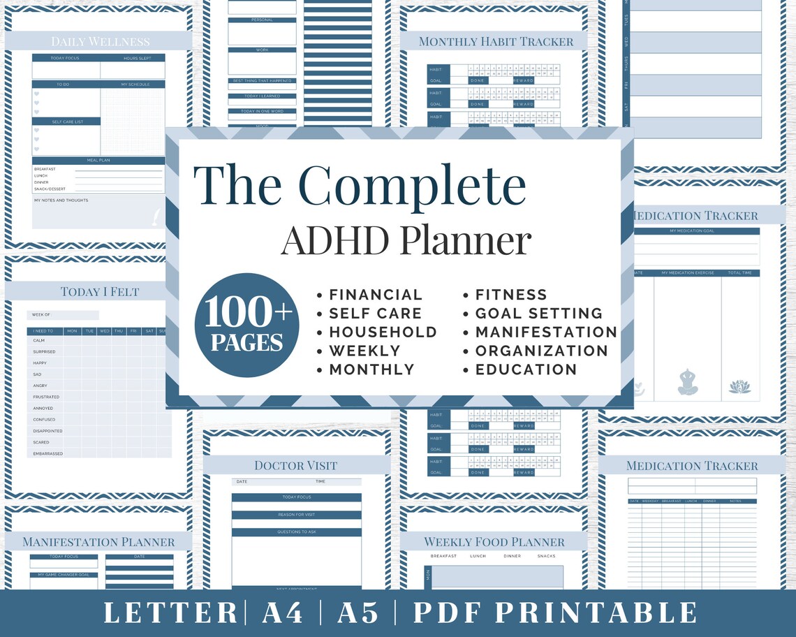ADHD Planner Bundle Adult ADHD Organization Complete Life - Etsy