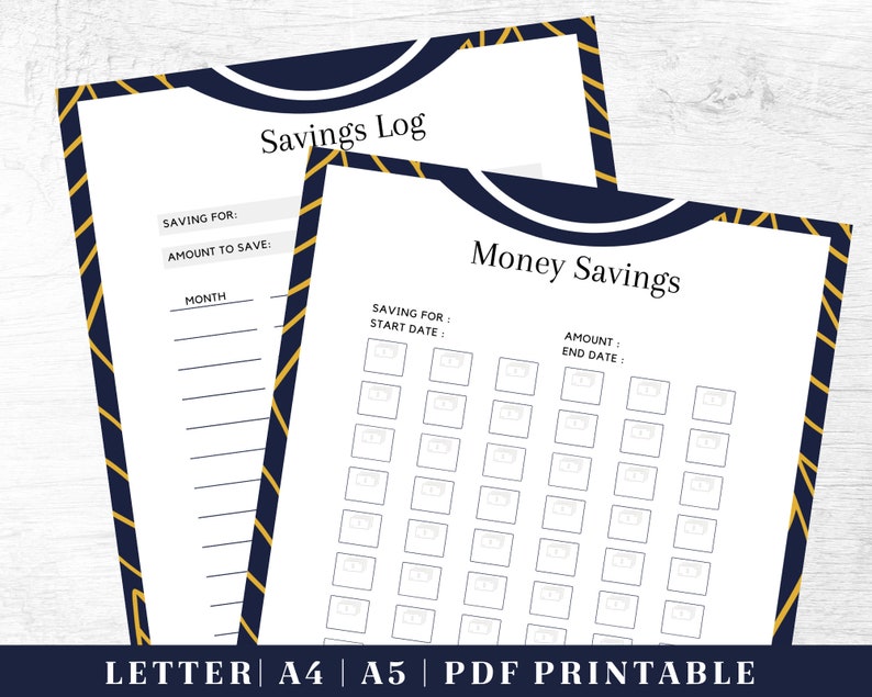 Finance Planner Printable Blue and Yellow Budget Tracker Digital ...