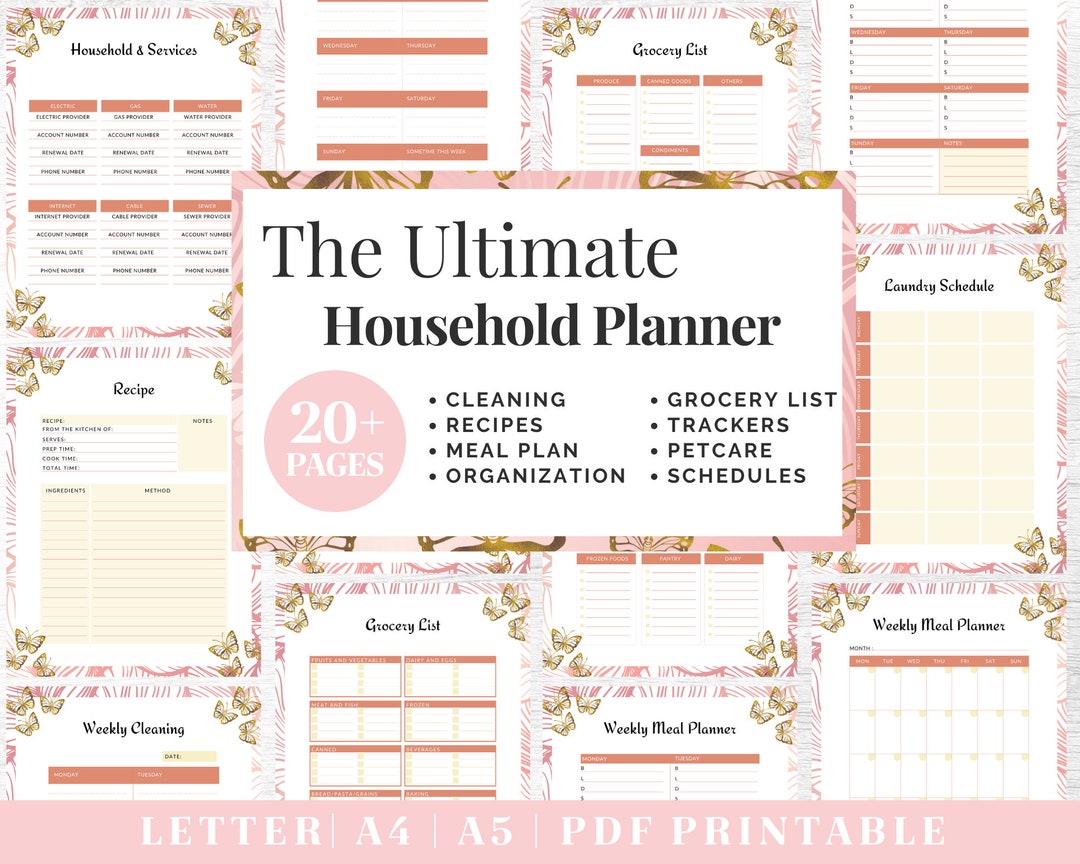 Household Planner Printable | Life Organizer Binder | Digital Download ...