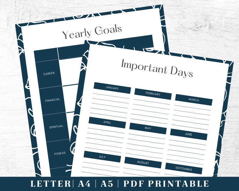 Productivity Planner Printable | Daily Weekly Monthly Tracker | Digital ...