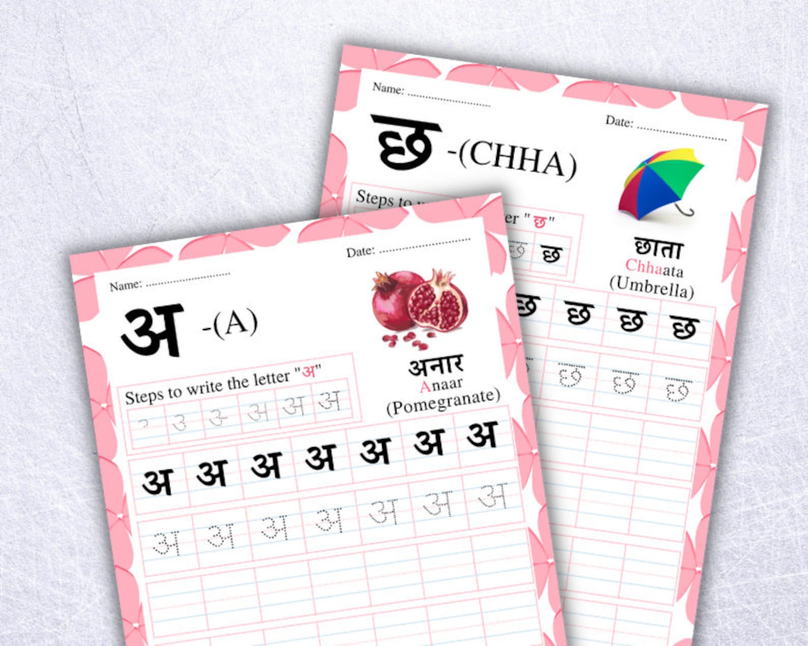 Hindi Alphabet Workbook | Printable Hindi Writing Template | Hindi ...