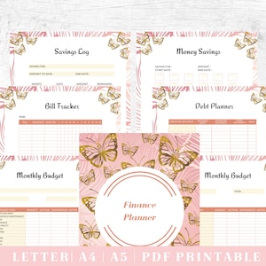 Finance Planner Printable | Pink & Gold Budget Tracker | Digital ...