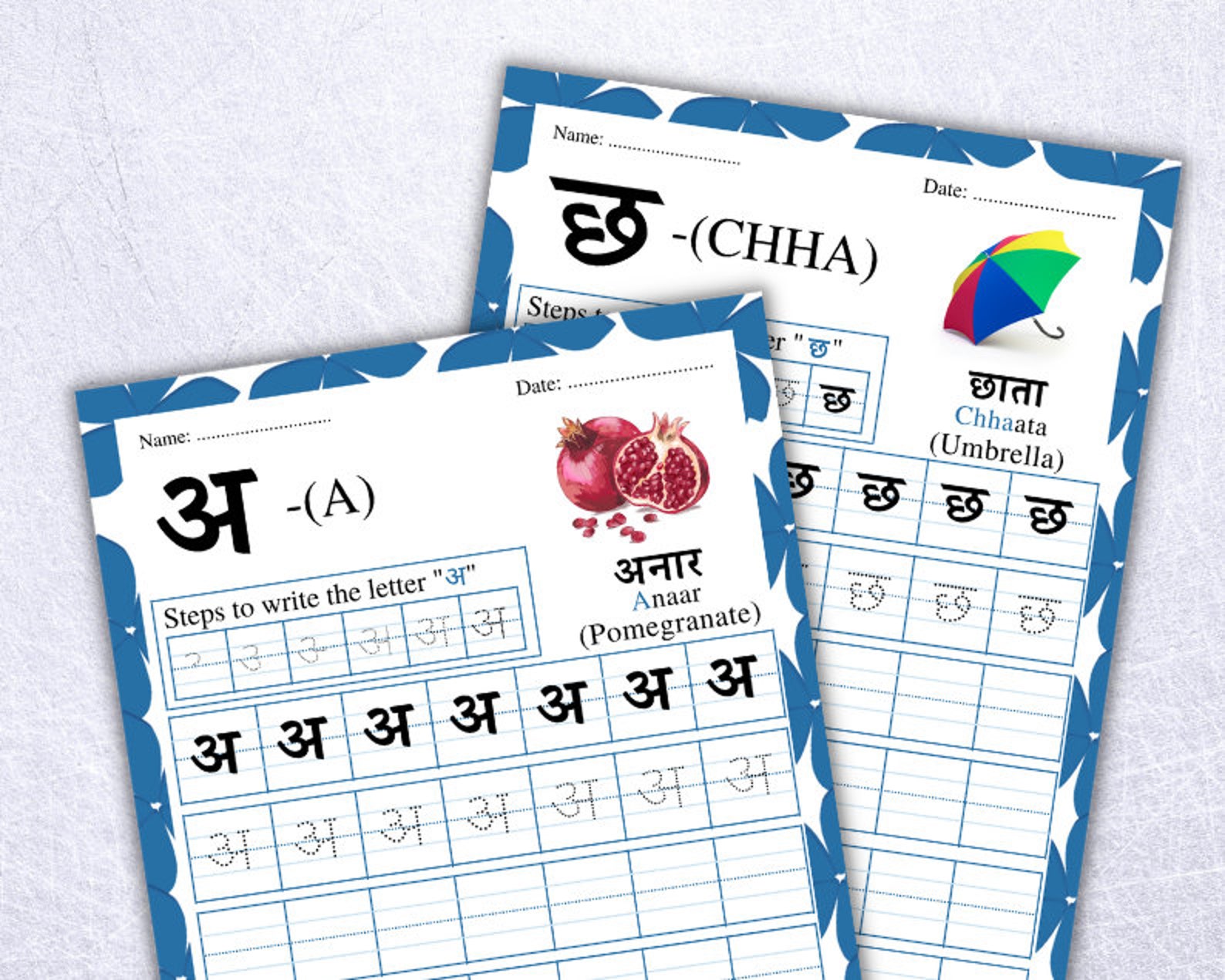 Hindi Alphabet Workbook | Printable Hindi Writing Template | Hindi ...