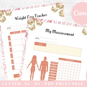 Fitness Planner Printable | Pink Healthy Habits Tracker | Digital ...