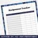 Study Planner Printable Blue & White Assignment Tracker - Etsy