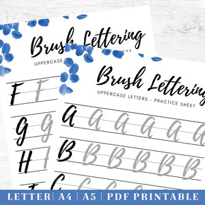 Learn Modern Calligraphy | Printable Hand Lettering Worksheet | Brush ...