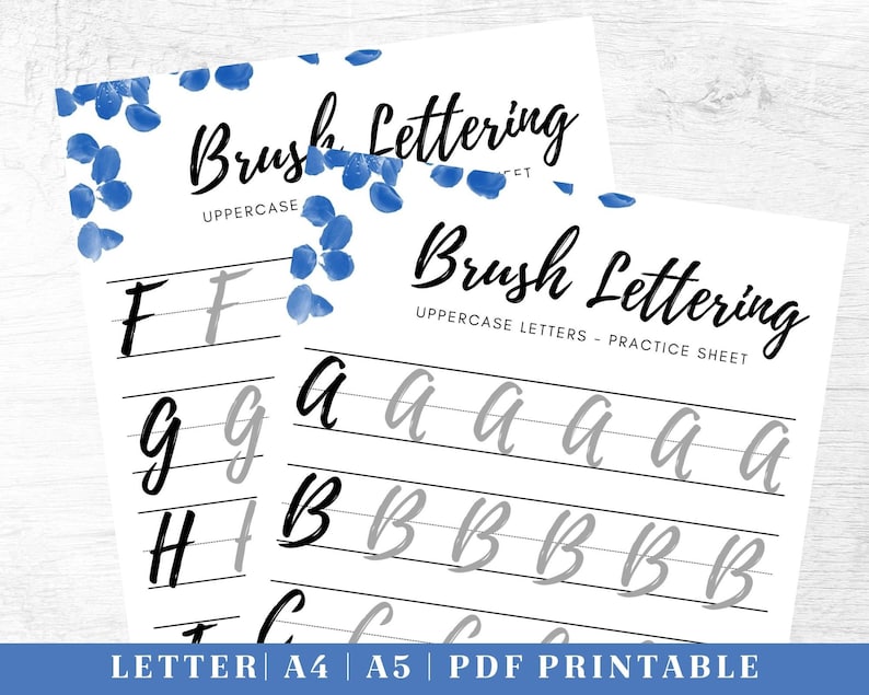 Learn Modern Calligraphy | Printable Hand Lettering Worksheet | Brush ...