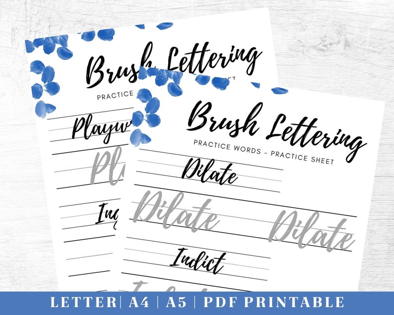 Learn Modern Calligraphy Printable Hand Lettering Worksheet - Etsy