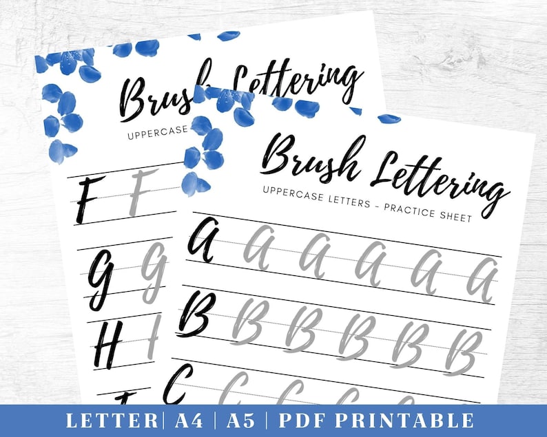 Learn Modern Calligraphy | Printable Hand Lettering Worksheet | Brush ...