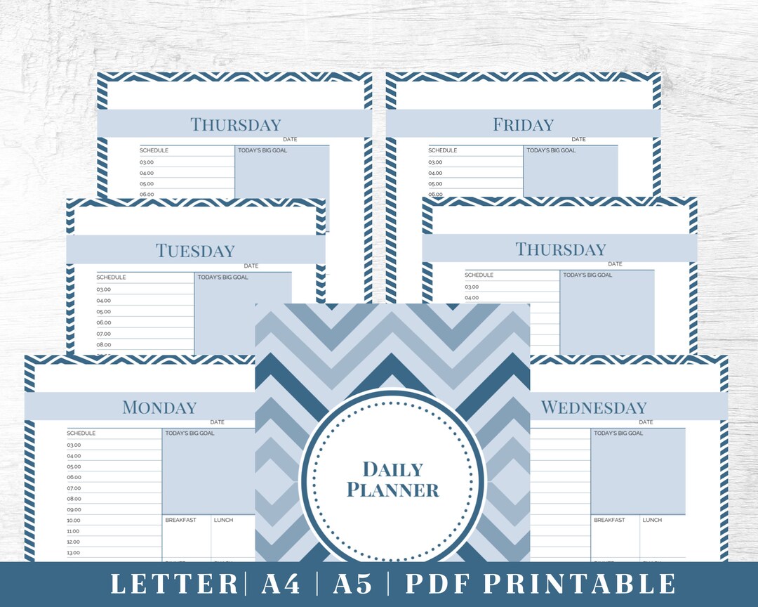Productivity Planner Printable | Daily Organization Planner | Digital ...