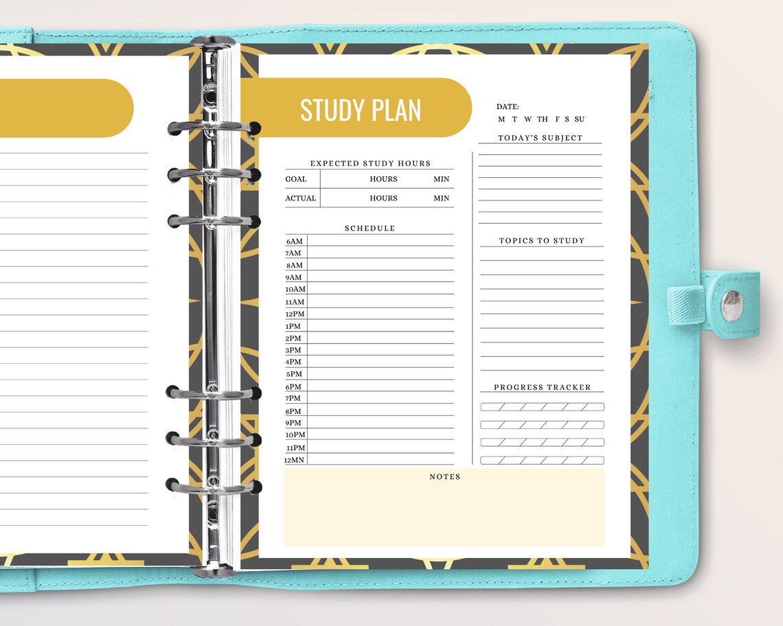 Study Planner Printable Gold Assignment Tracker Digital - Etsy