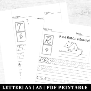 Spanish Cursive Handwriting Practice Worksheets | Printable Neat ...